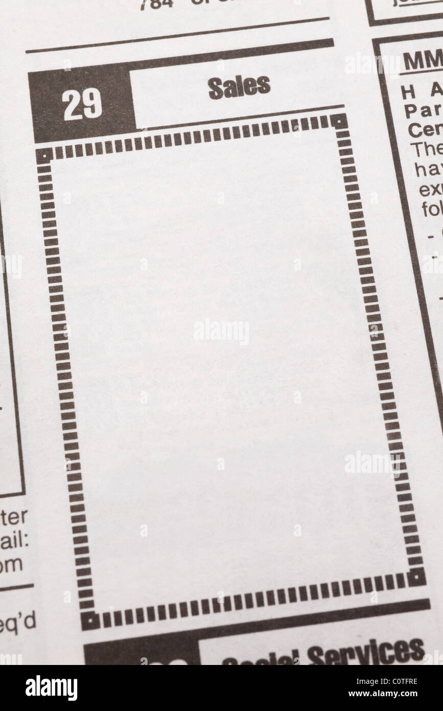 newspaper Sales ad, Business concept Stock Photo - Alamy