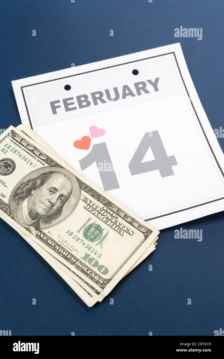Valentine's Day, calendar date February 14 for background Stock Photo ...