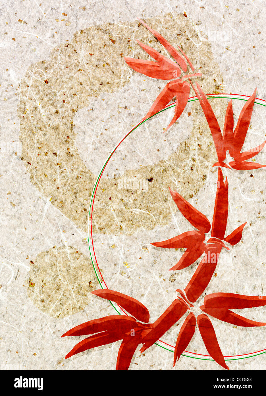 Red Bamboo on Japanese Paper Stock Photo - Alamy