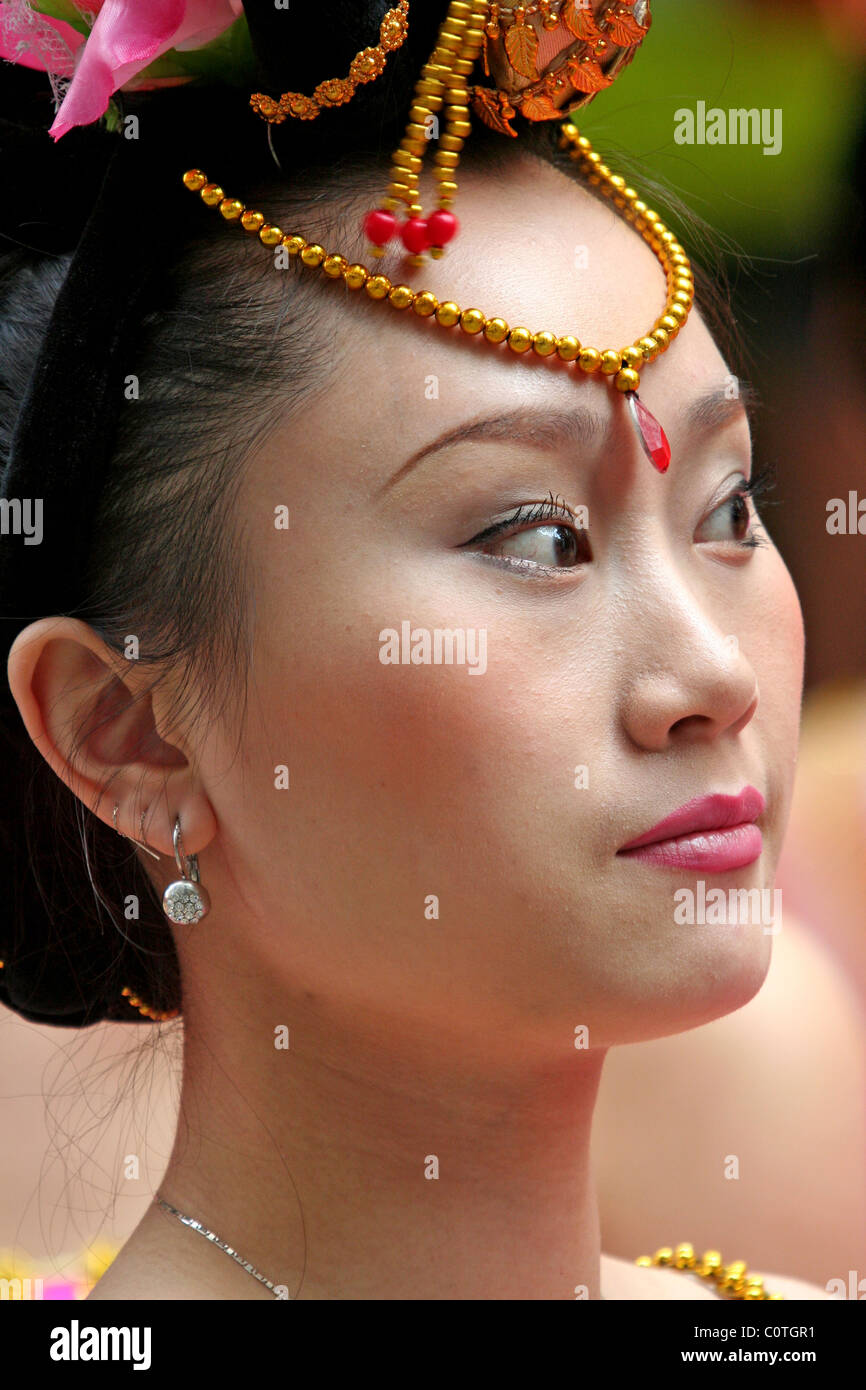 Portrait of a Chinese woman during Chinese New Year Celebrations, Year ...