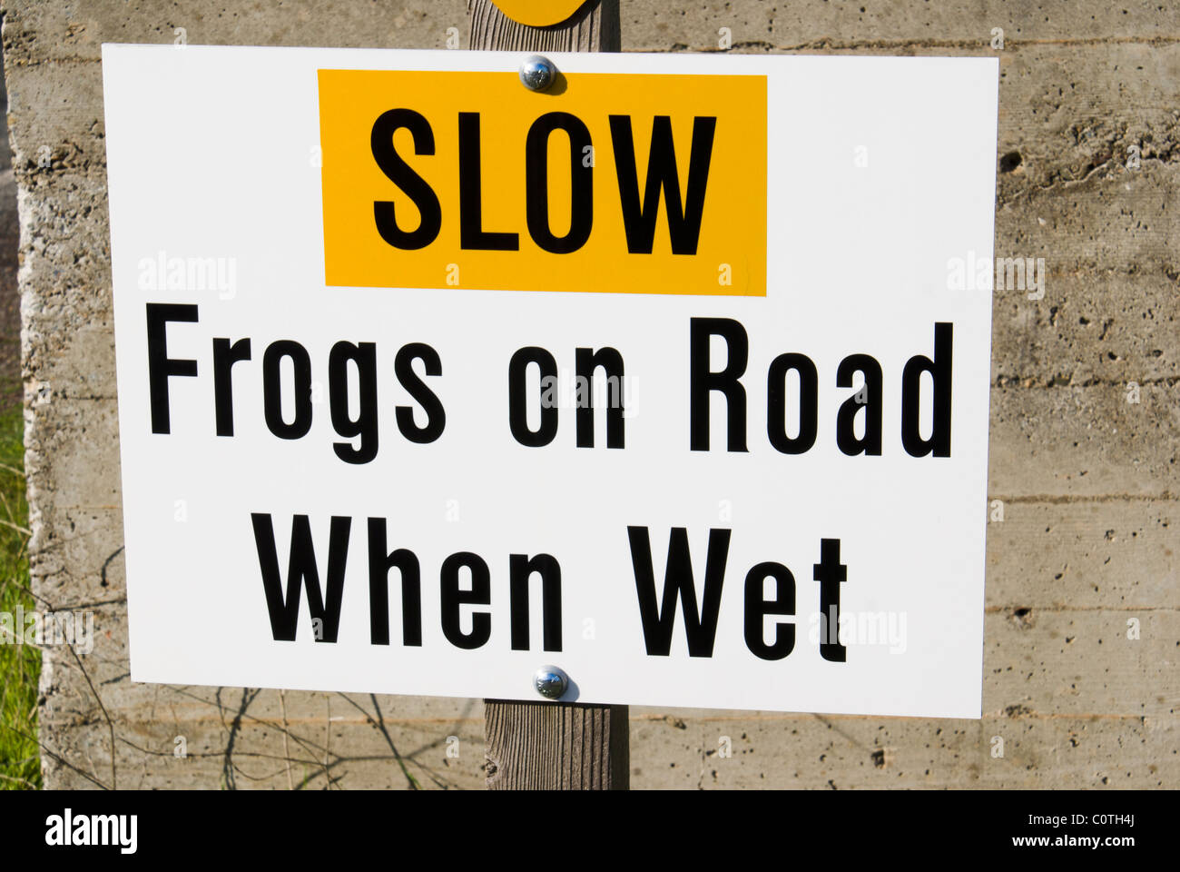 Frog road sign hi-res stock photography and images - Alamy