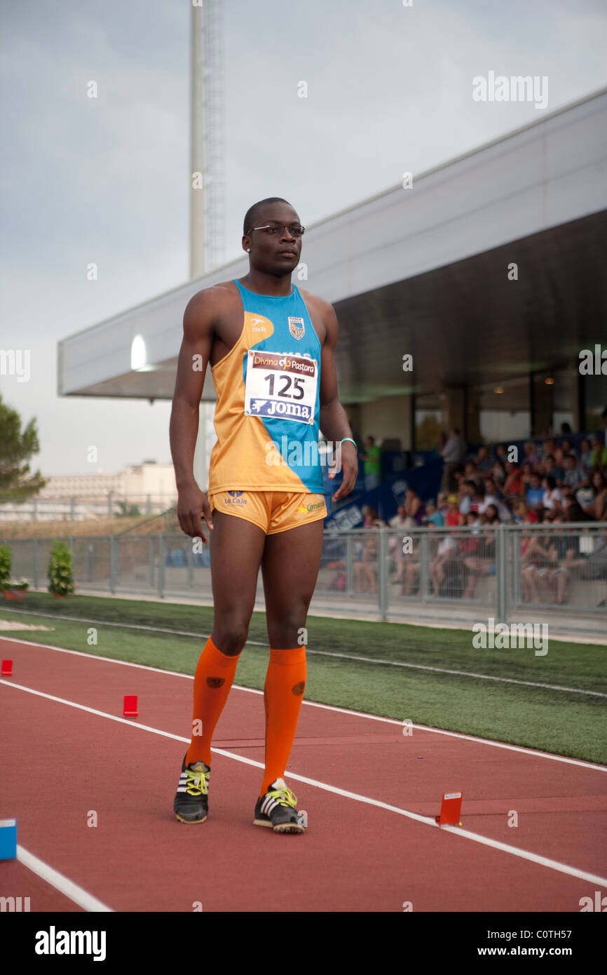 Sport outdoor Athletics competition race track adult man athlete ...