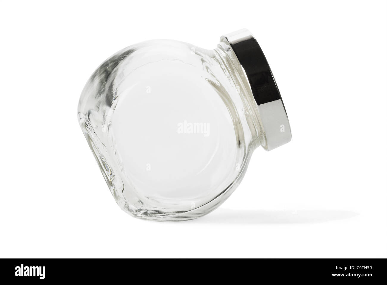 Glass jar for condiment with lid on white background Stock Photo - Alamy
