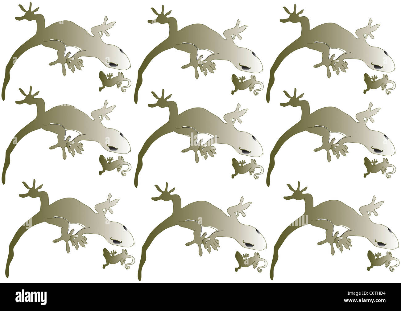 Pattern of Japanese Painting, Lizard Stock Photo - Alamy