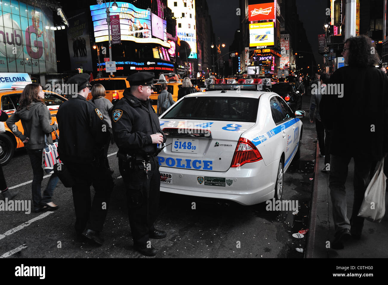 Times Square New York City Police Stock Photo - Alamy