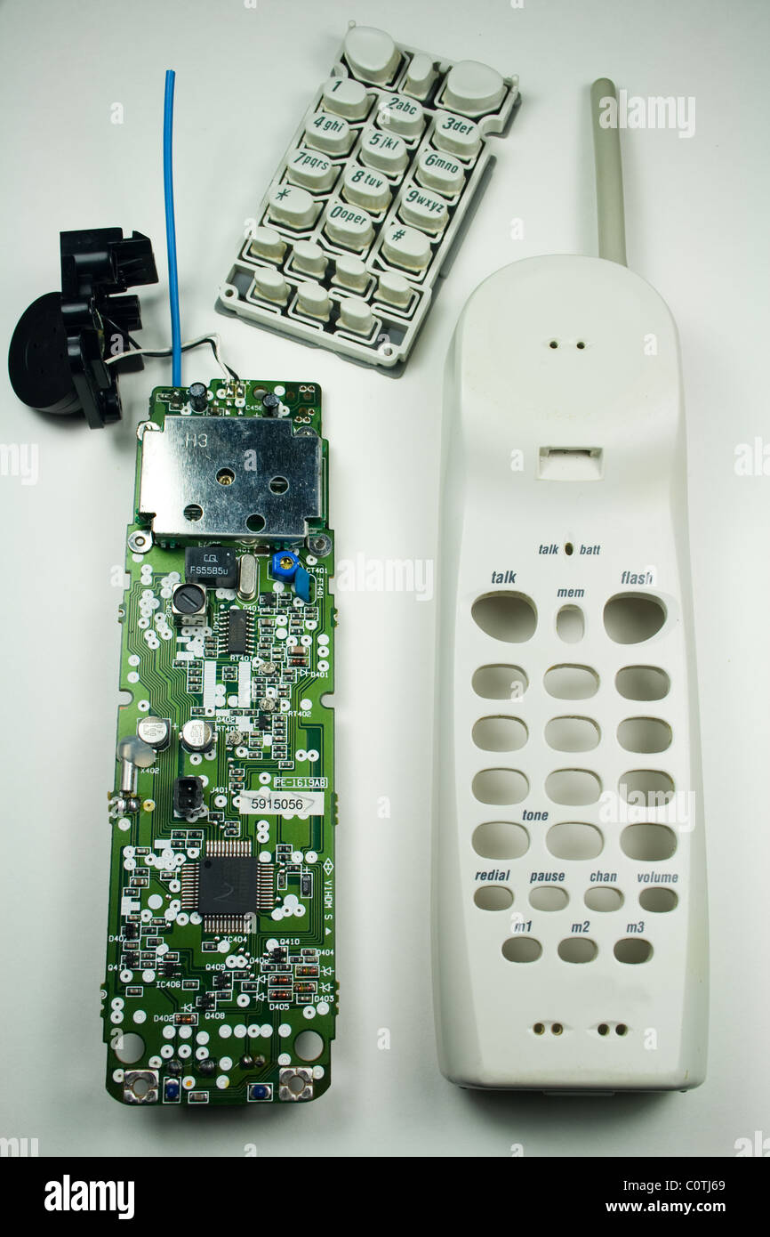Working Parts of Cordless Phone - Components Stock Photo - Alamy