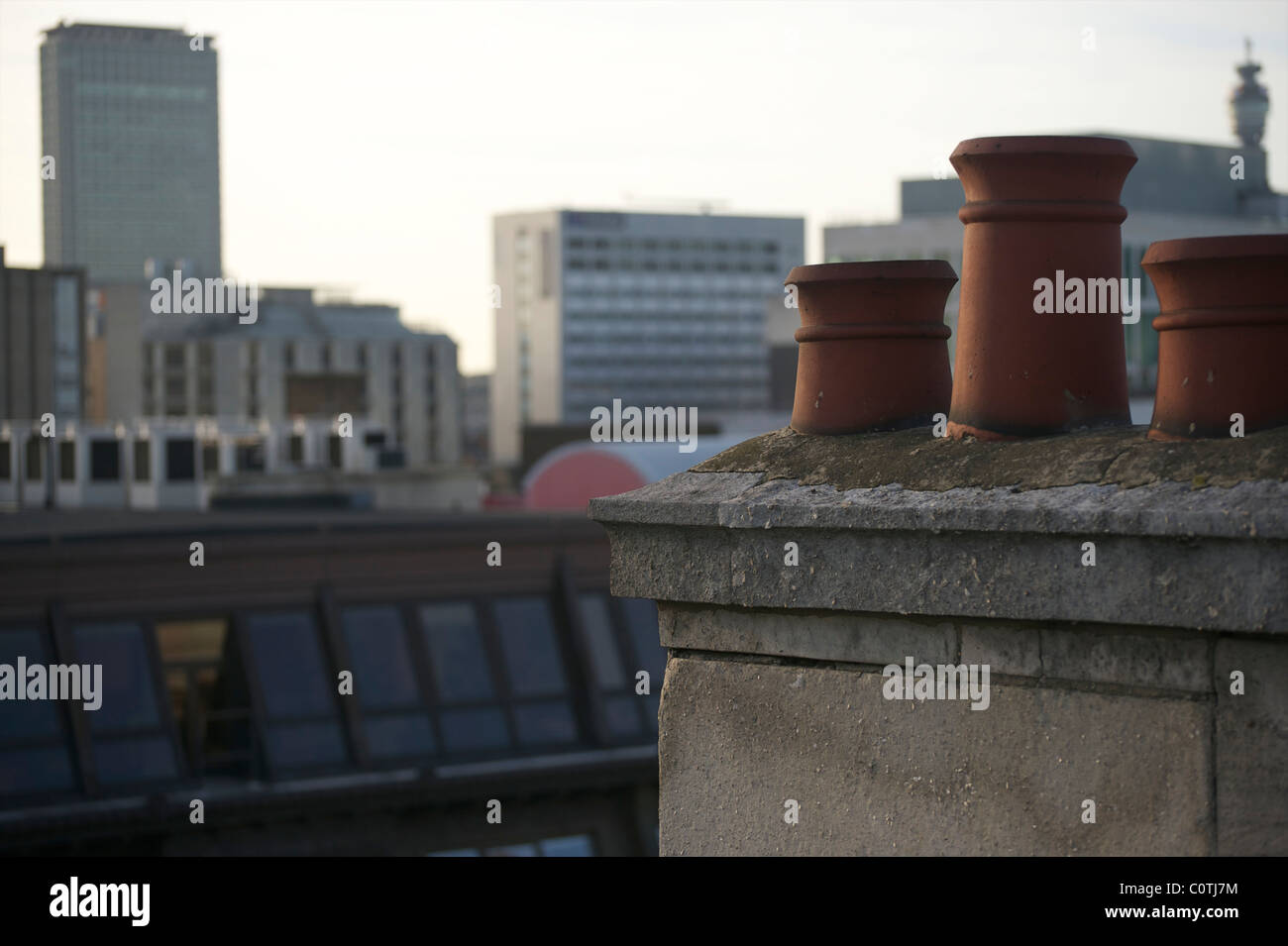 Chimney stack with the London skyline in the background Stock Photo - Alamy