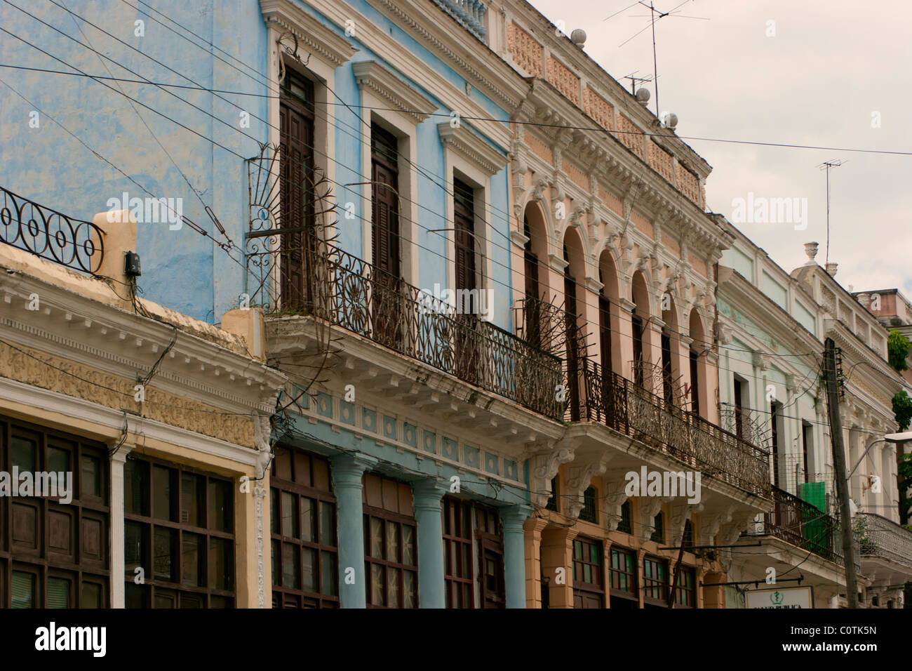 Example of balconied upper storeys in Cuban architecture Stock Photo ...