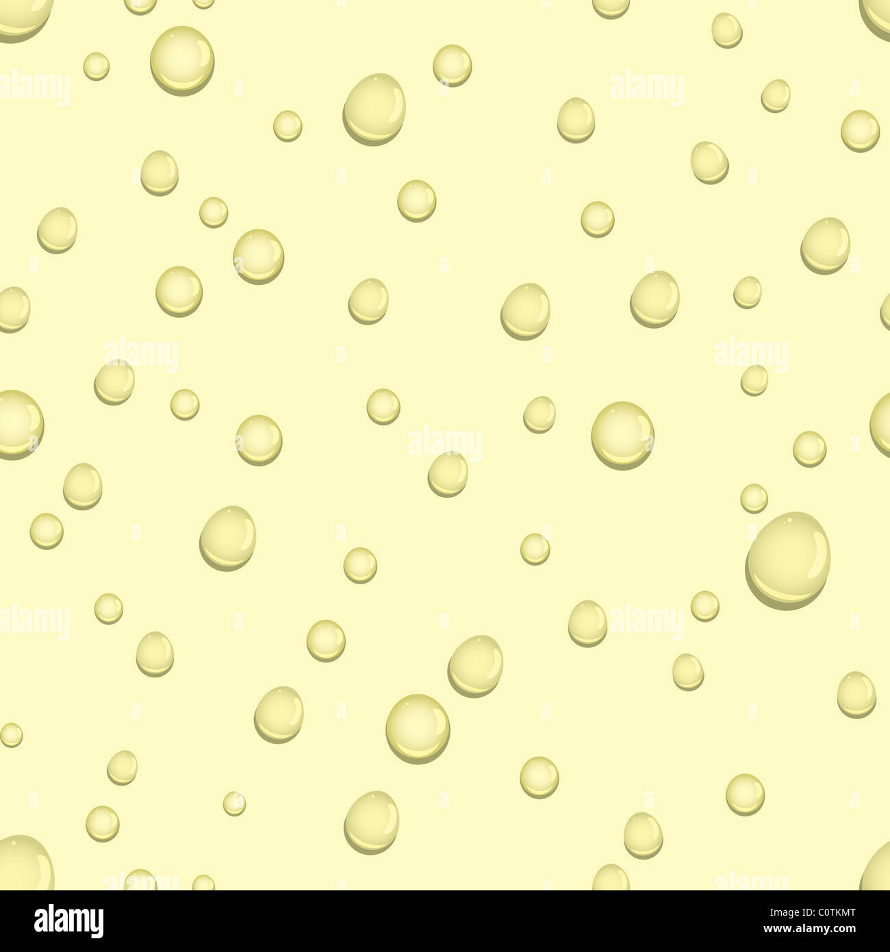 Water droplets on a pale yellow background in a seamless background ...