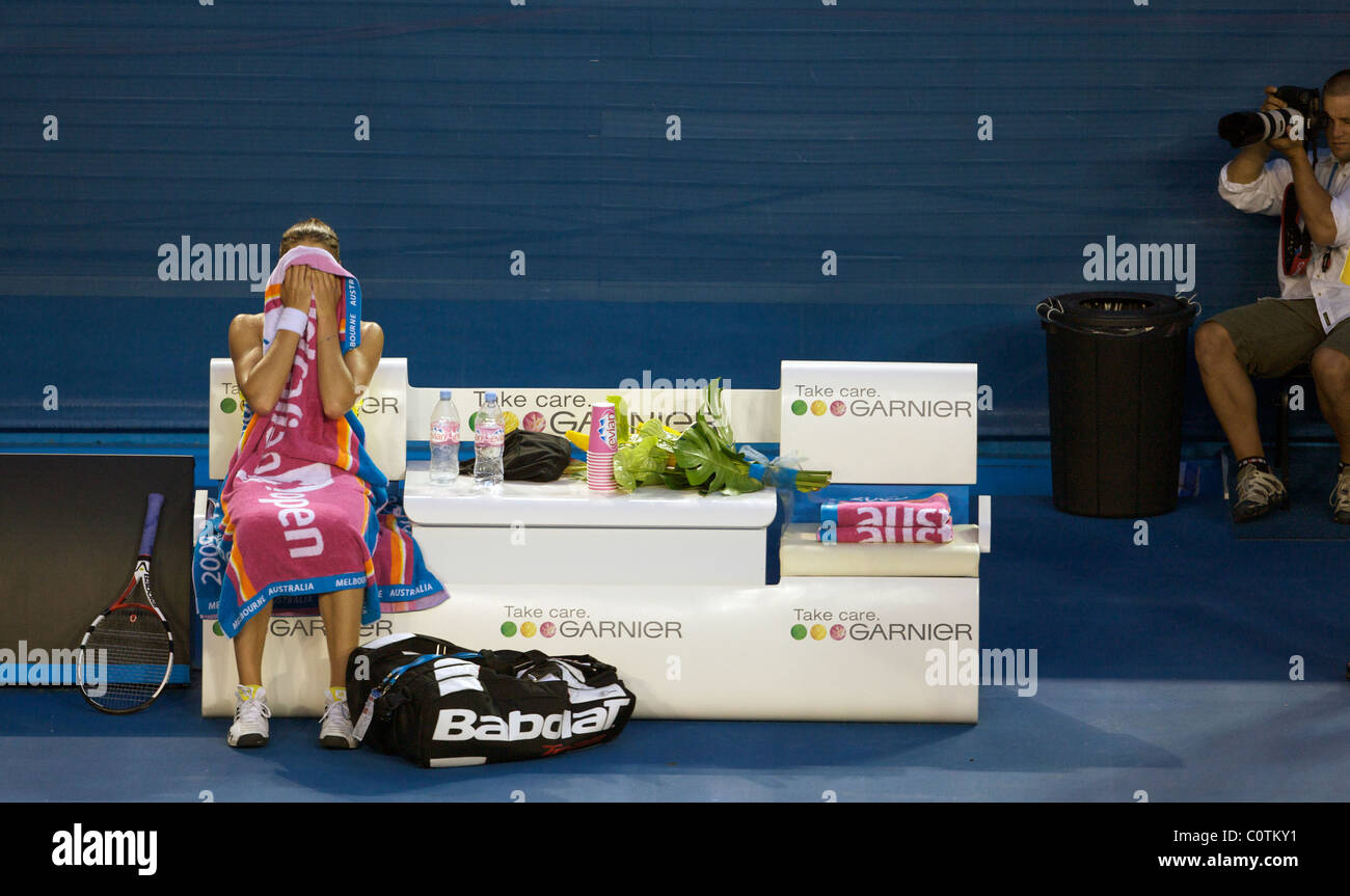 Dinara Safina of Russia during the Women's singles final at the ...