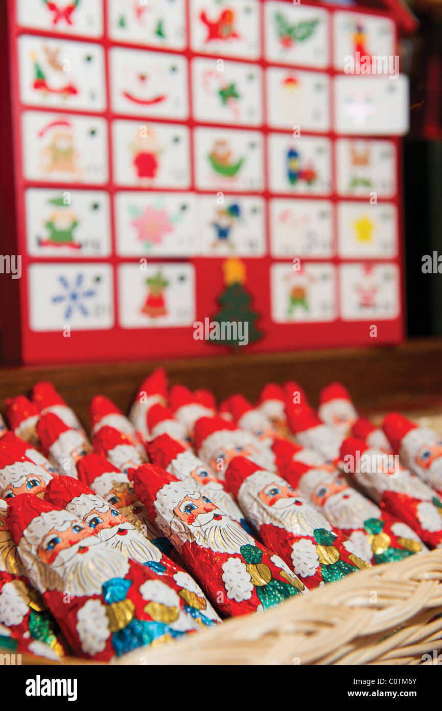 Chocolate Father Christmas Sweets Stock Photo - Alamy