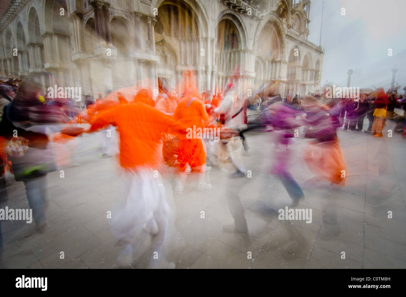 Hare Krishna devotees singing & dancing in St. Mark's square Venice ...