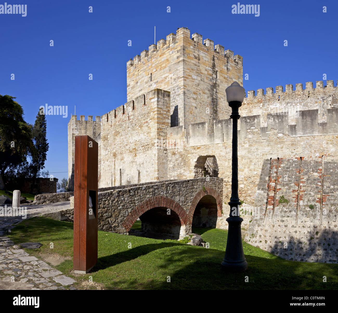 Sao Jorge (St. George) Castle in Lisbon, Portugal. Entrance of the ...