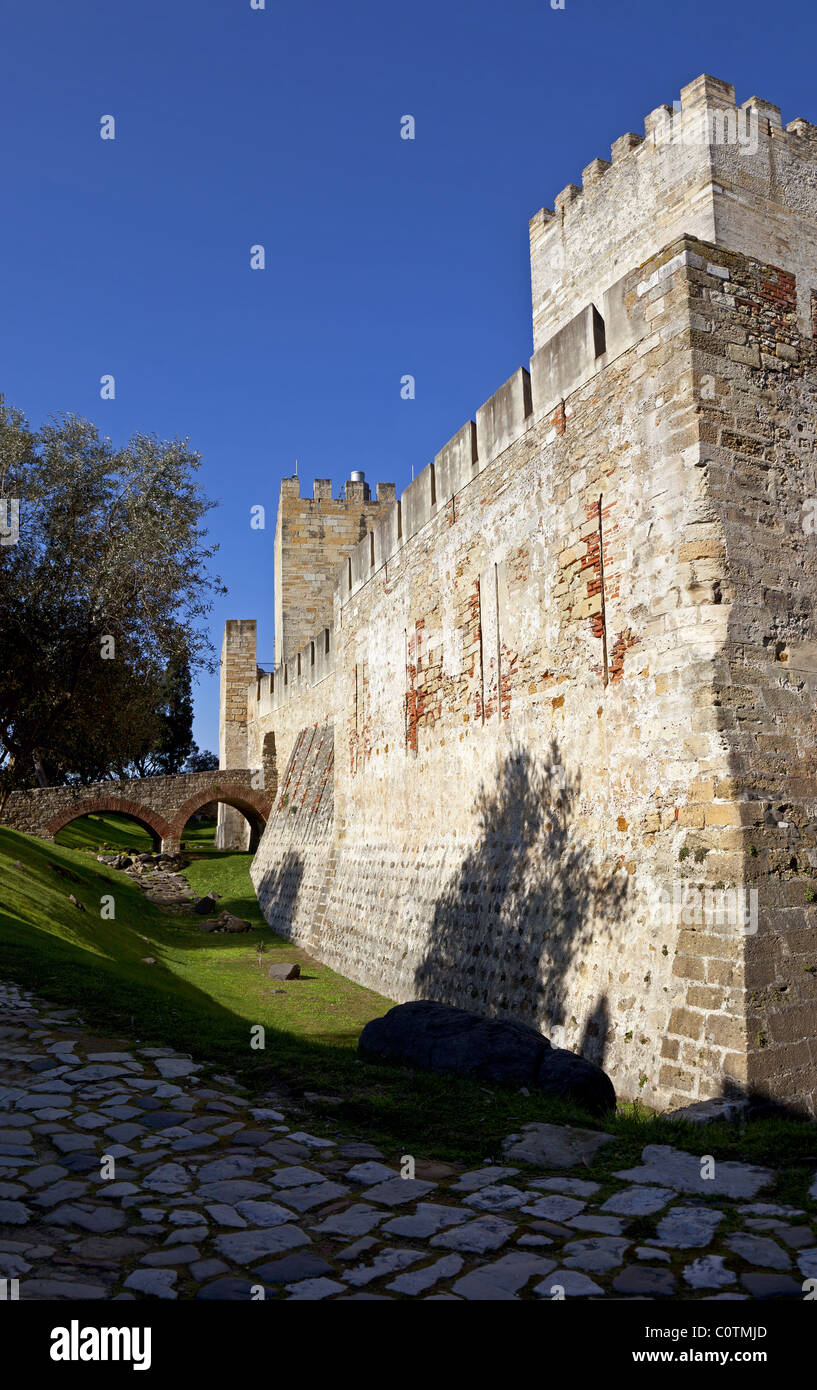 Sao Jorge (St. George) Castle in Lisbon, Portugal. Entrance of the ...