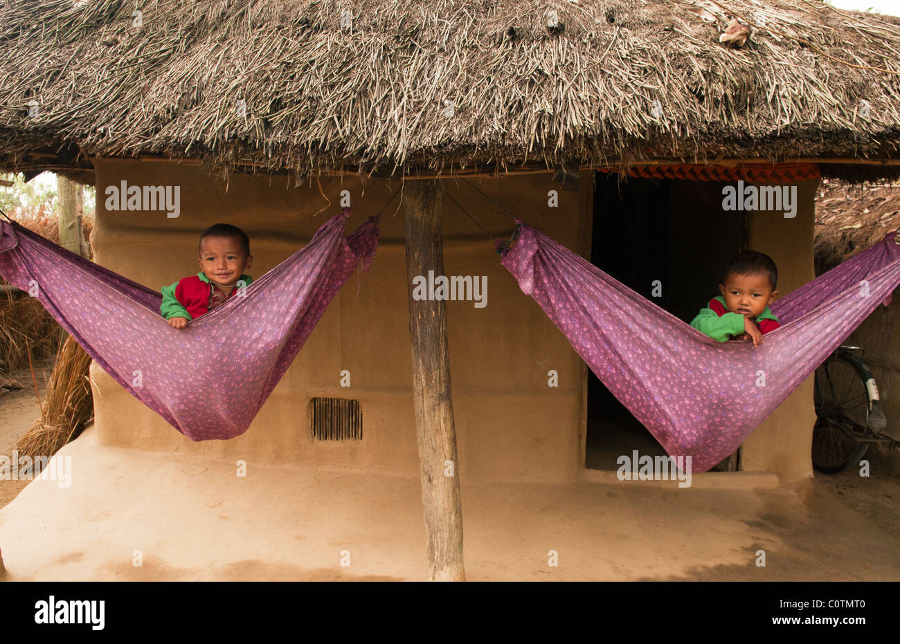 Nepal tharu house hi-res stock photography and images - Alamy