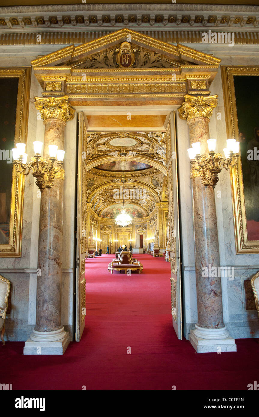 Paris (75): the Luxembourg Palace, seat of the French Senate Stock ...