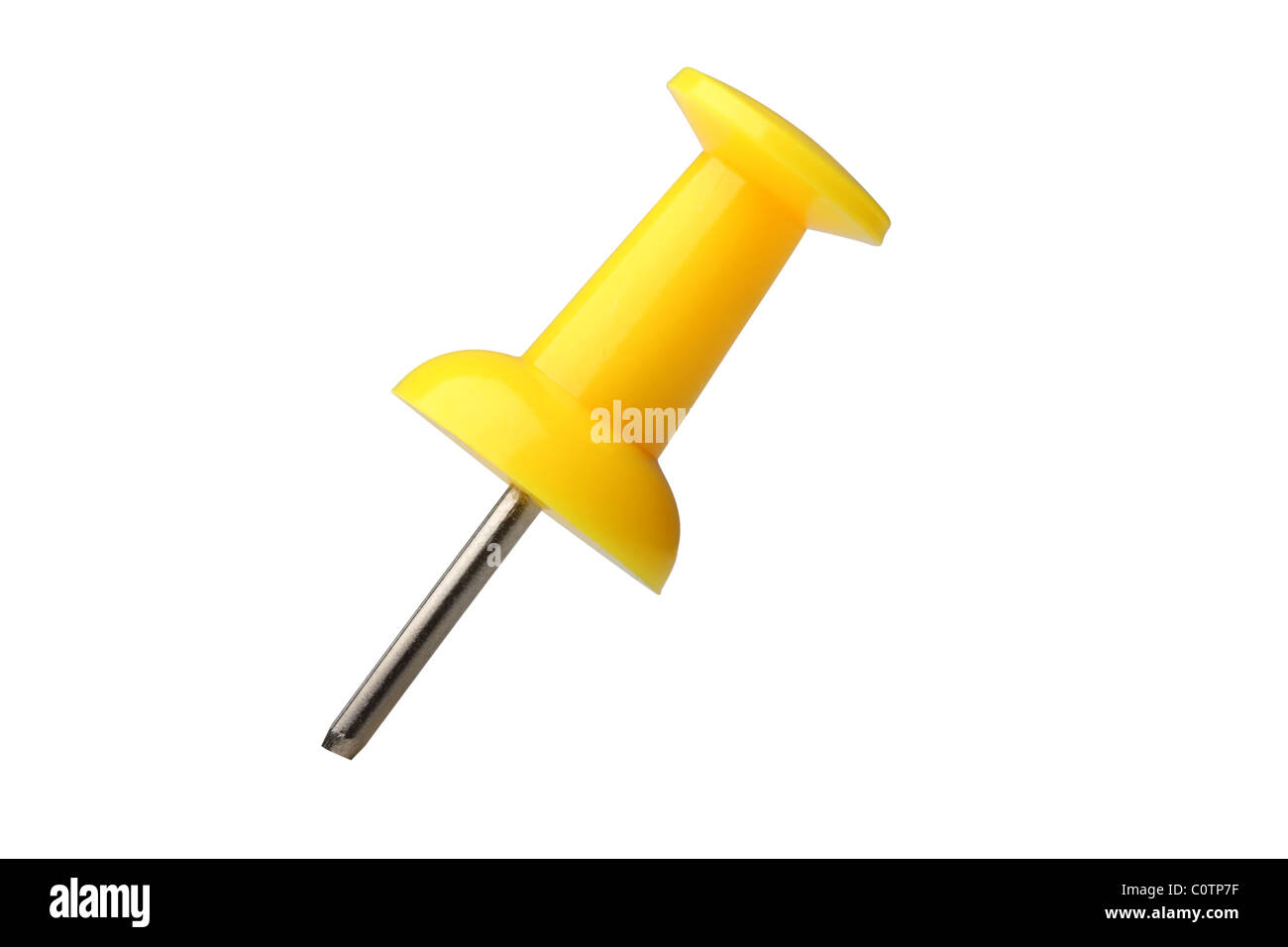 Yellow pushpin isolated on white background Stock Photo - Alamy