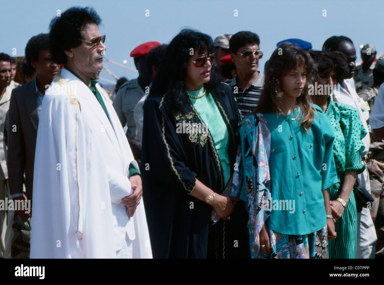 Libyan President Muammar Gaddhafi, and his family (wife Sofiya and ...
