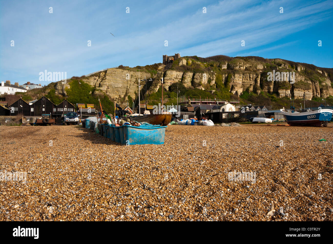 The Stade Hastings With The East Cliffs In The Background East Sussex ...