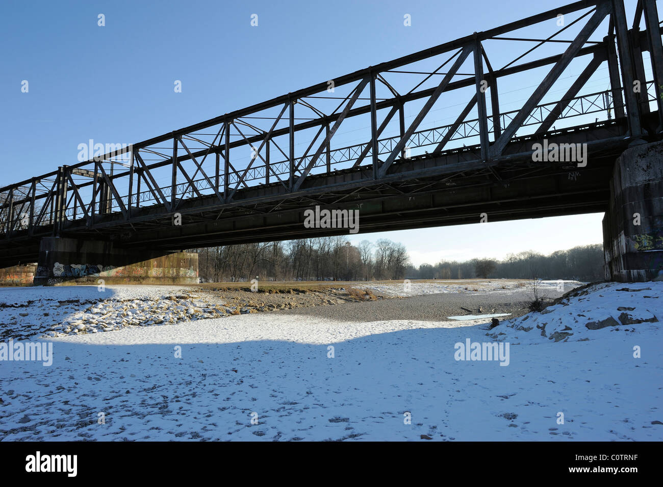 Railway bridge in winter, Munich, Germany Stock Photo - Alamy