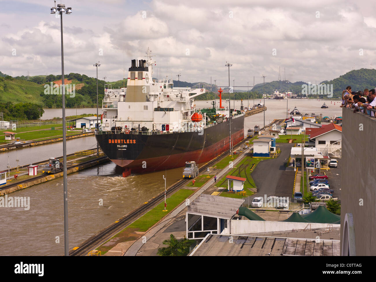 PANAMA - Ship at Miraflores Locks on the Panama Canal Stock Photo - Alamy