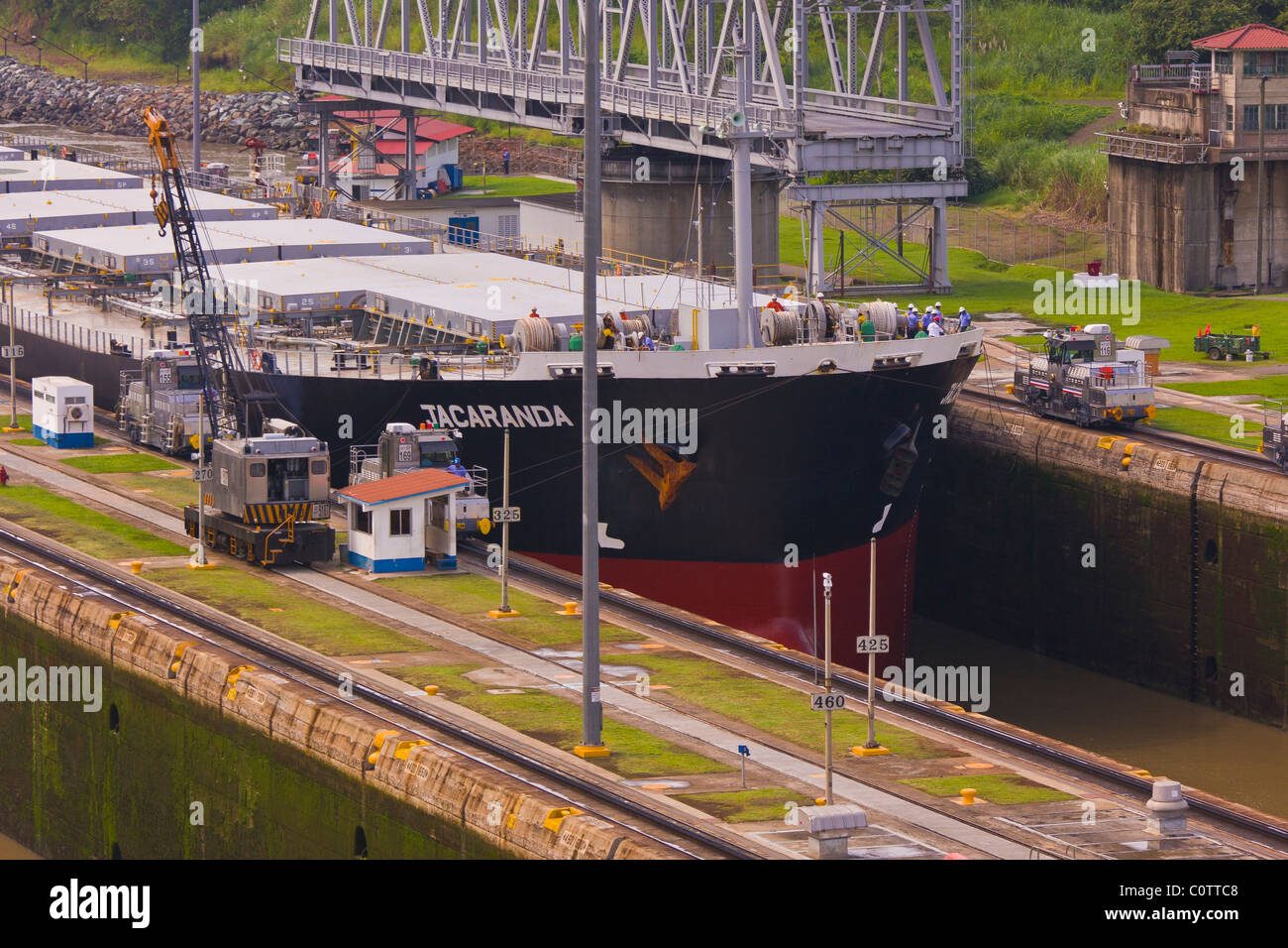 PANAMA - Ship at Miraflores Locks on the Panama Canal Stock Photo - Alamy