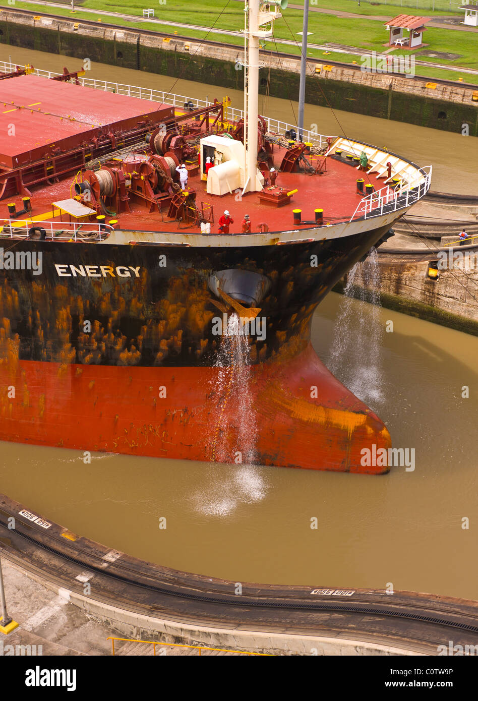 PANAMA - Ship at Miraflores Locks on the Panama Canal Stock Photo - Alamy