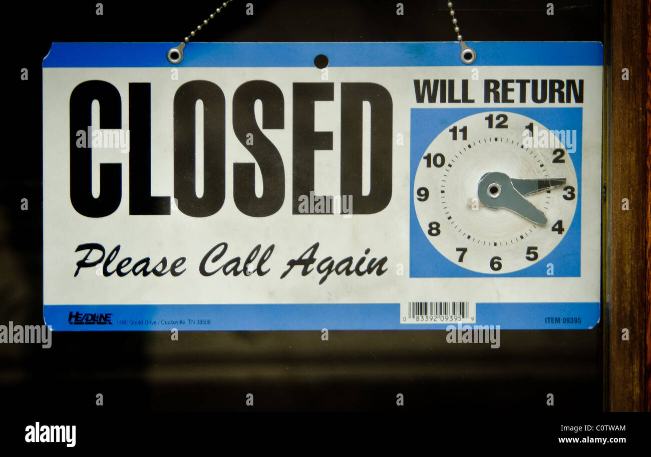 Closed shop sign Stock Photo - Alamy