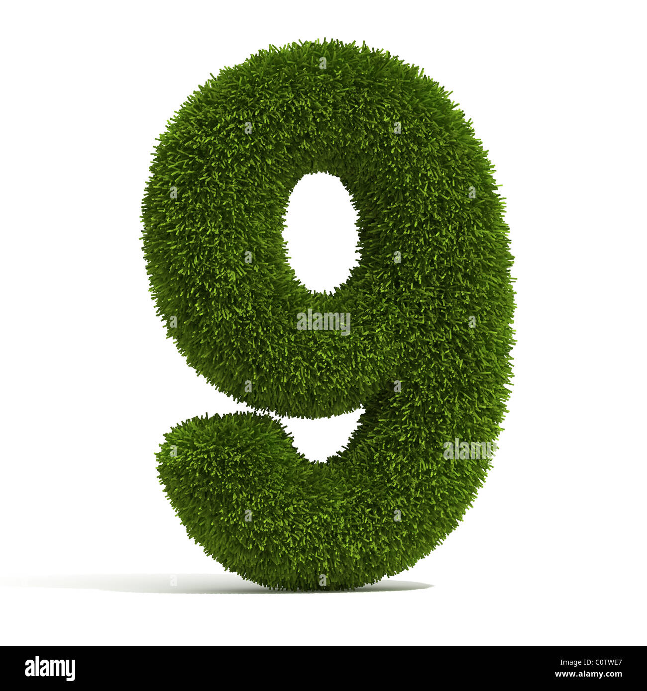 The Number 9 - Grass Stock Photo - Alamy