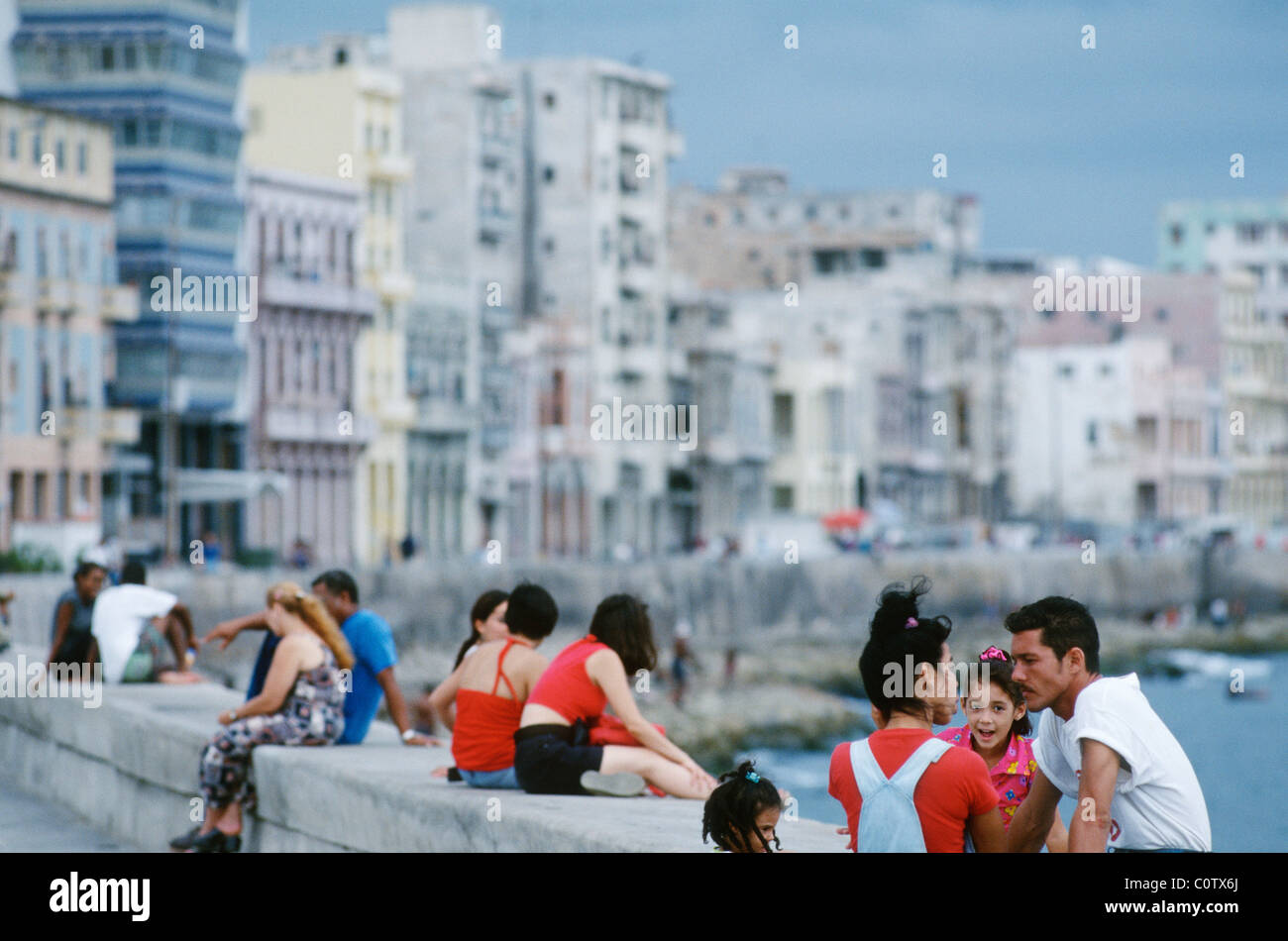 Havana. Cuba. The Malecon, Havana's seafront wall, is a major focal ...