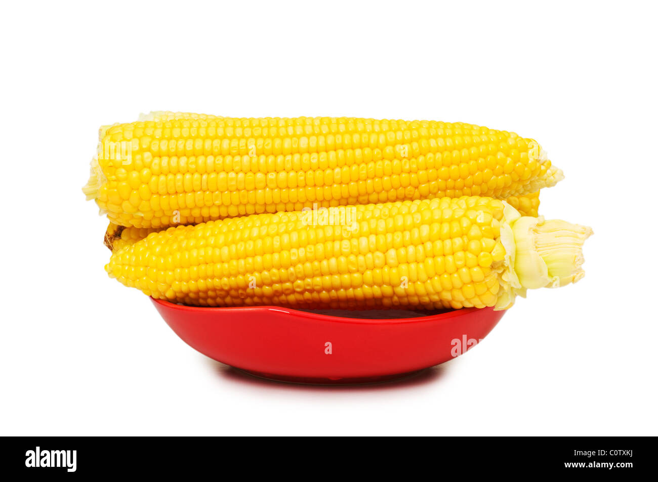 Corn cobs isolated on the white background Stock Photo - Alamy