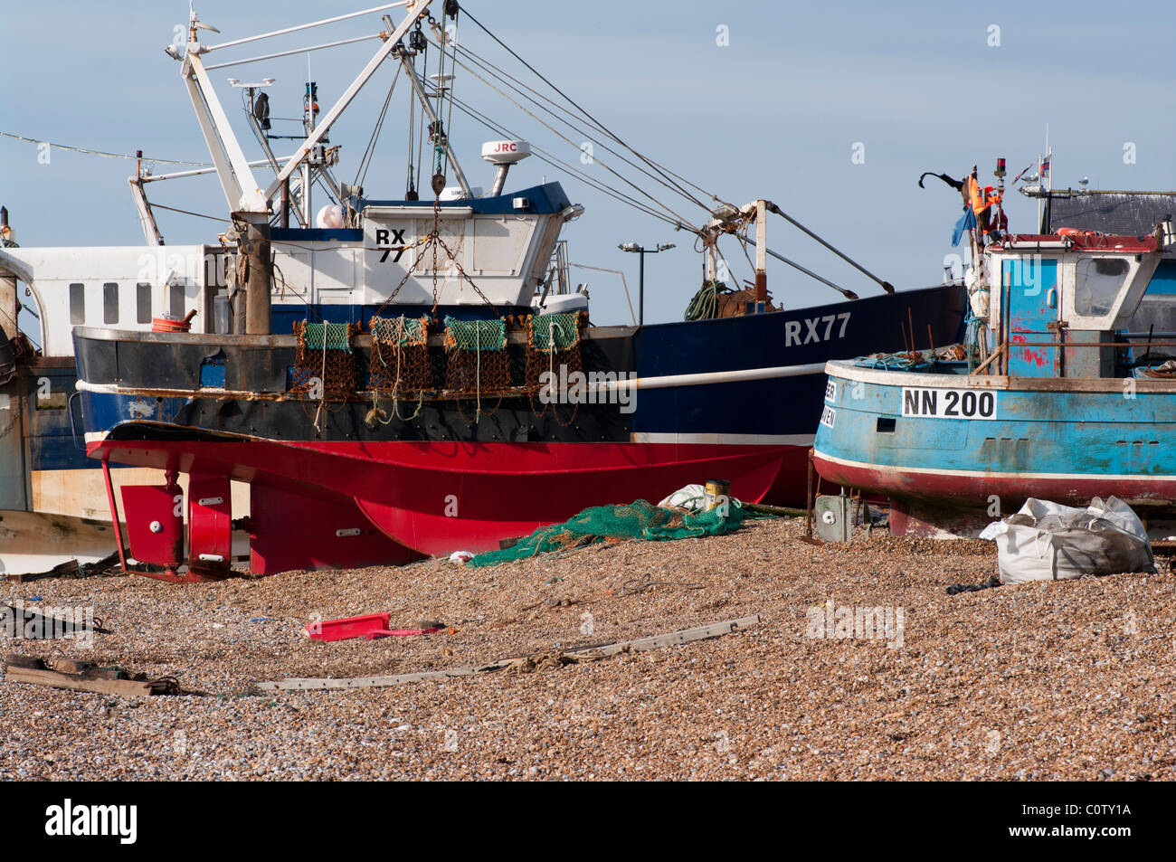 Fishing Boats On The Stade Hastings East Sussex England Stock Photo - Alamy