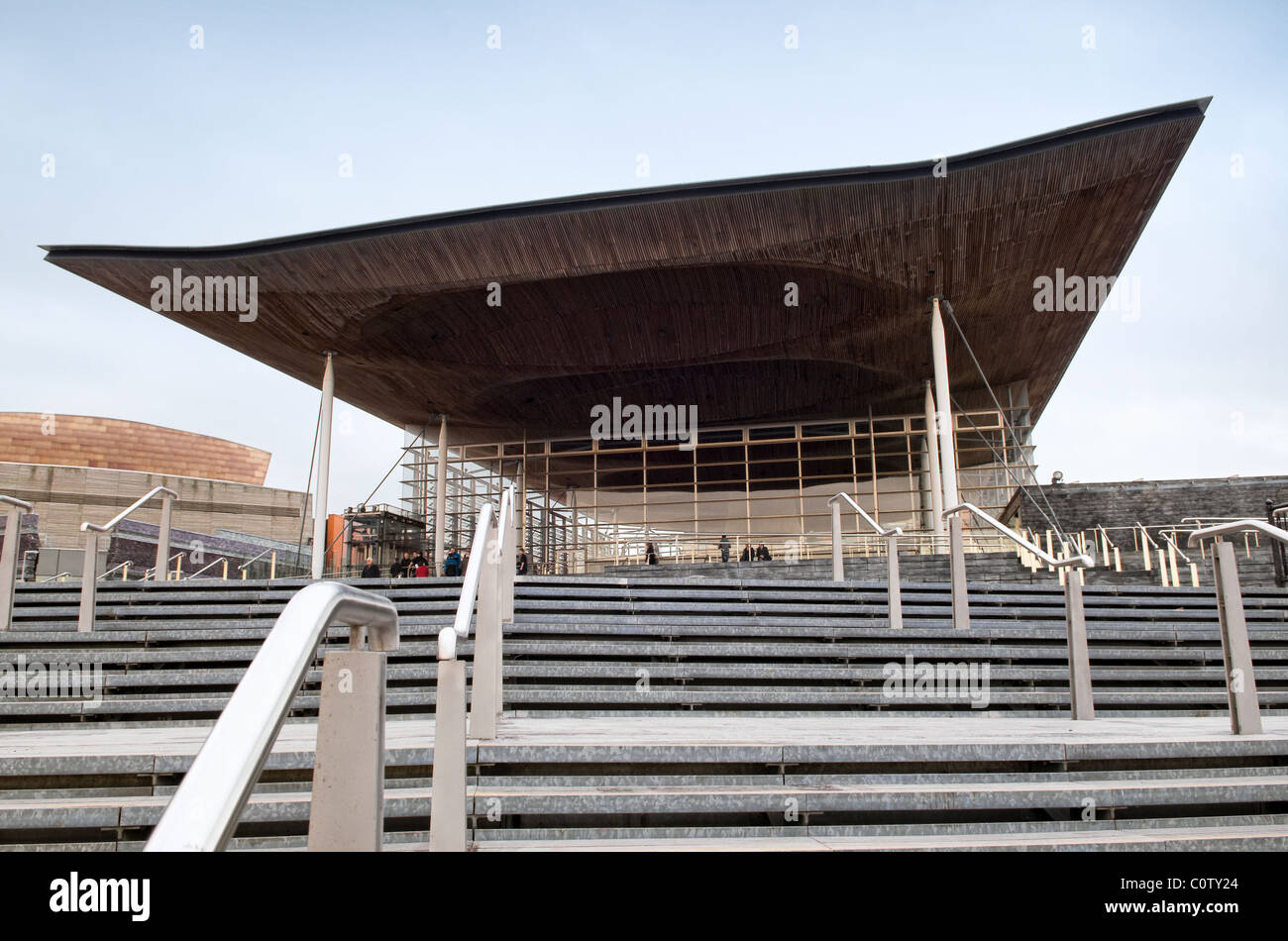 The Senedd building known as the National Assembly building at Cardiff ...