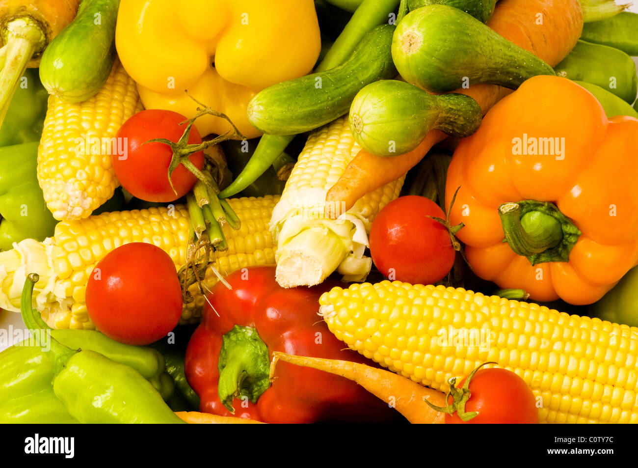 Various colourful vegetables arranges at the market Stock Photo - Alamy