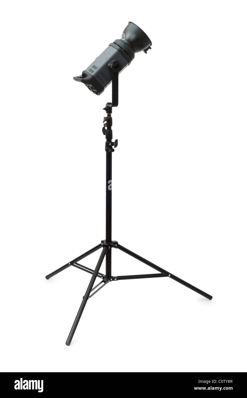 Professional studio strobe isolated on the white Stock Photo - Alamy