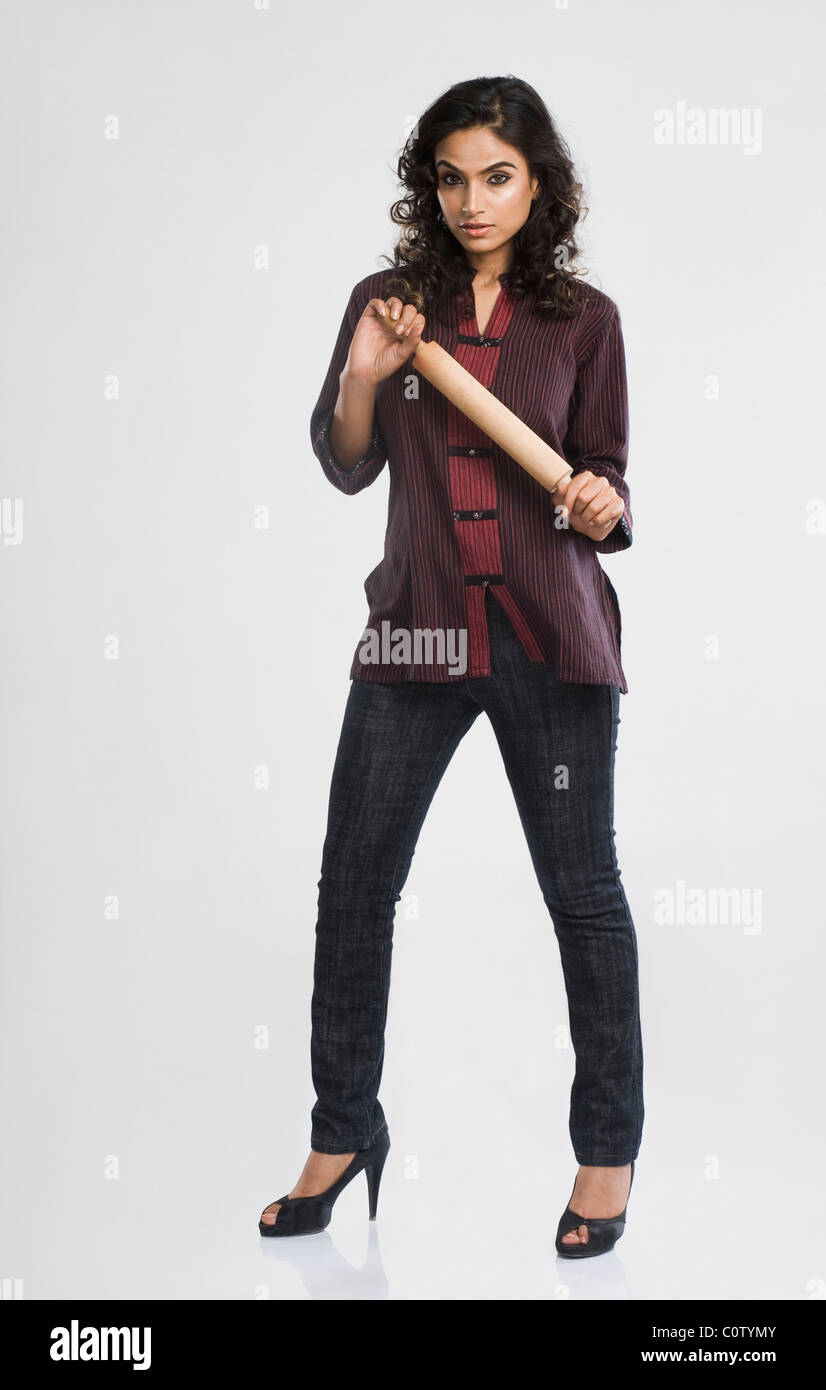 Woman black and white rolling pin hi-res stock photography and images ...