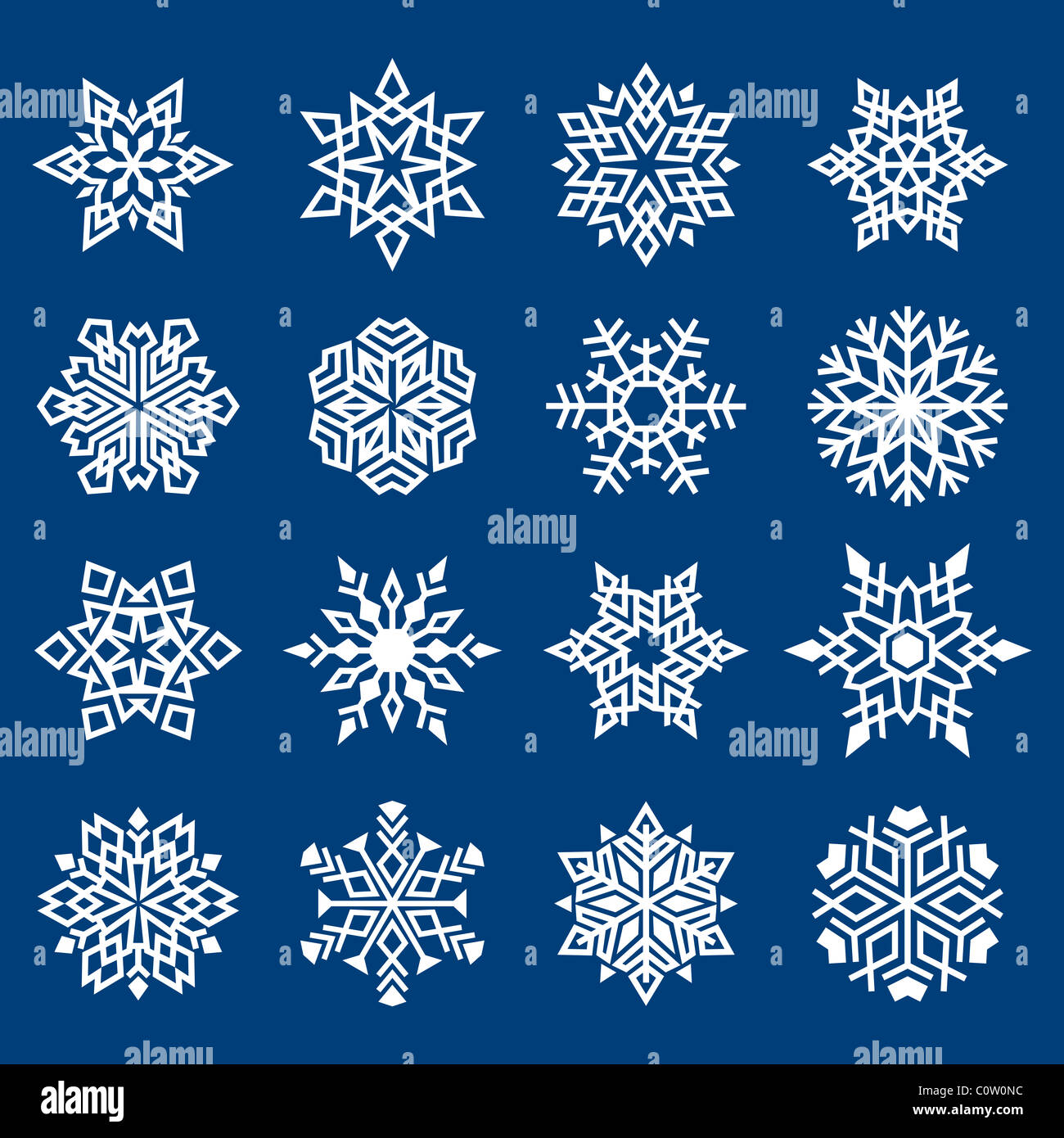 Set beautiful different snowflakes hi-res stock photography and images ...