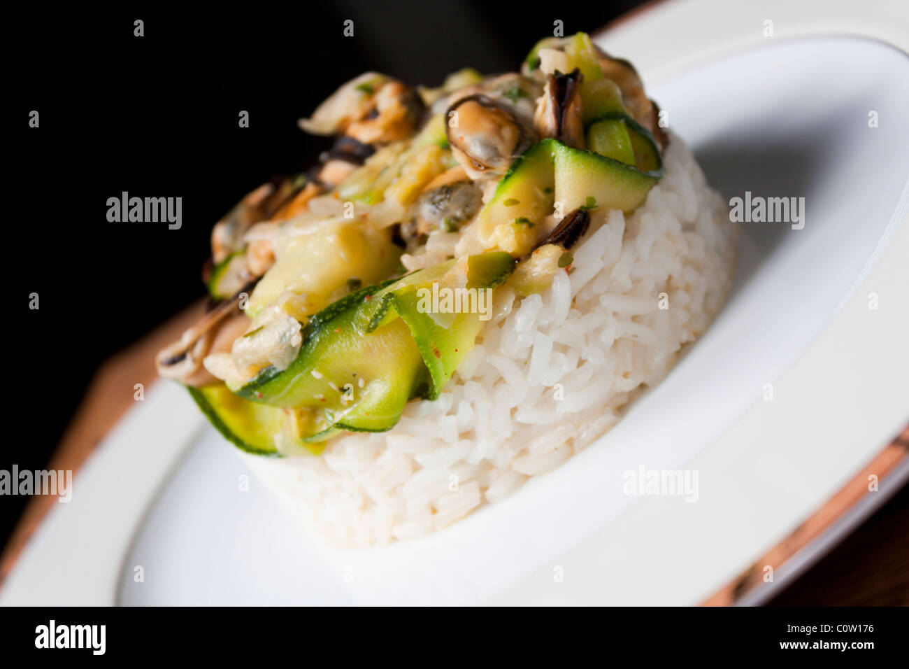 mussel and rice cooking Stock Photo - Alamy