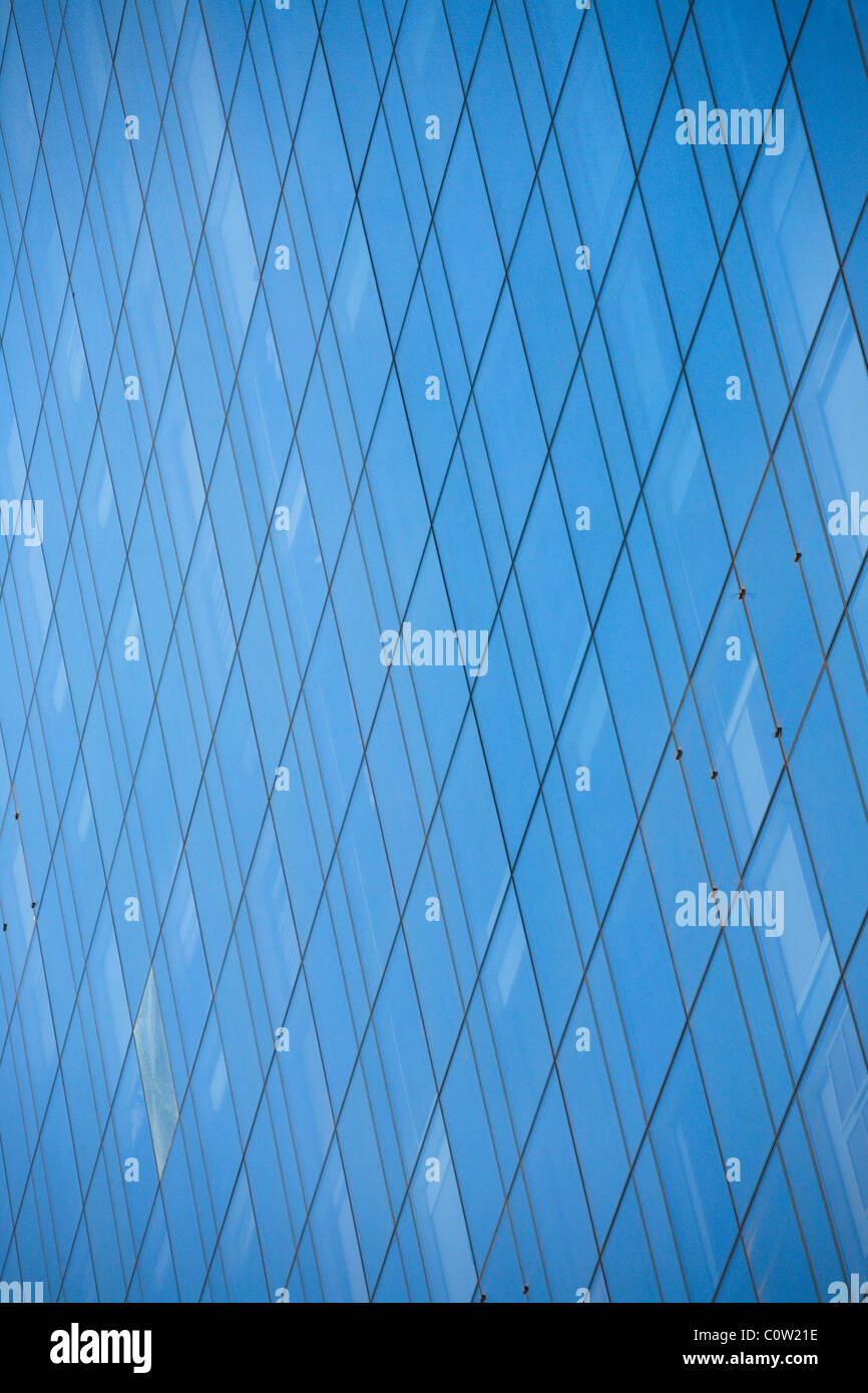 Close up of office building windows with blue glass Stock Photo - Alamy