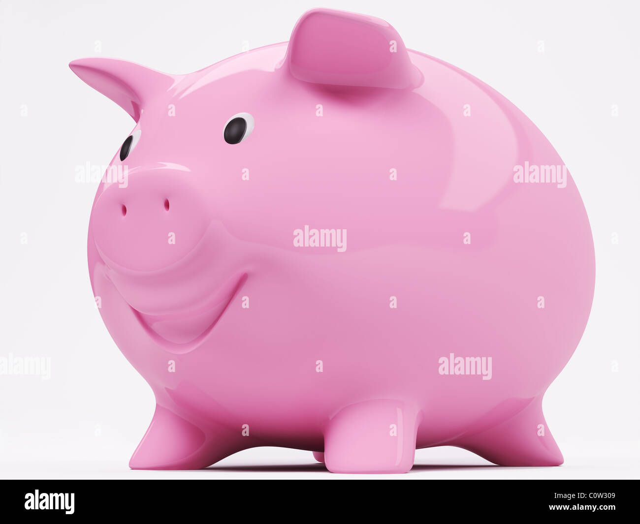 Happy smiling piggy bank 3d render Stock Photo - Alamy
