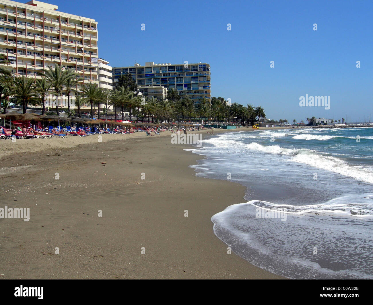 Malaga beach Costa del Sol in Spain Stock Photo - Alamy
