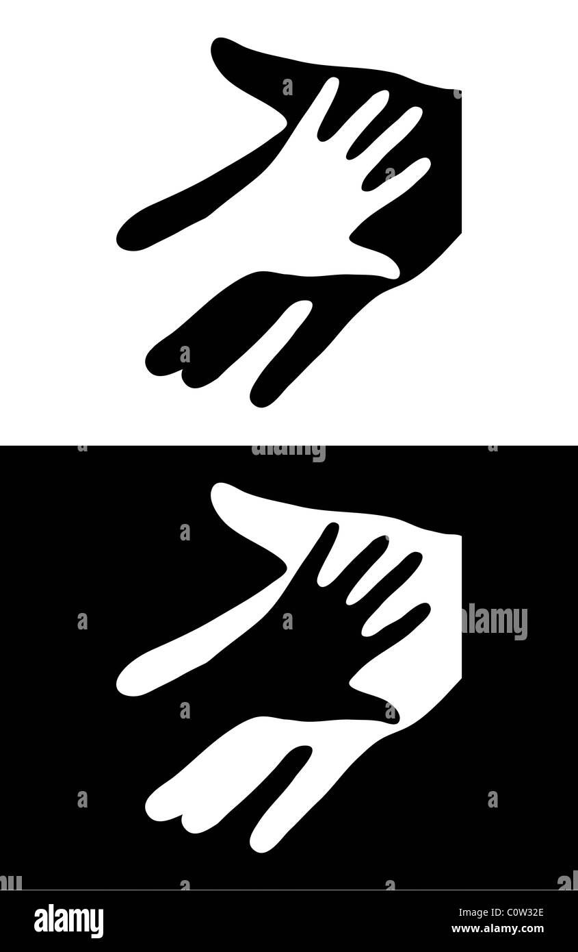 Two hands symbol Stock Photo - Alamy
