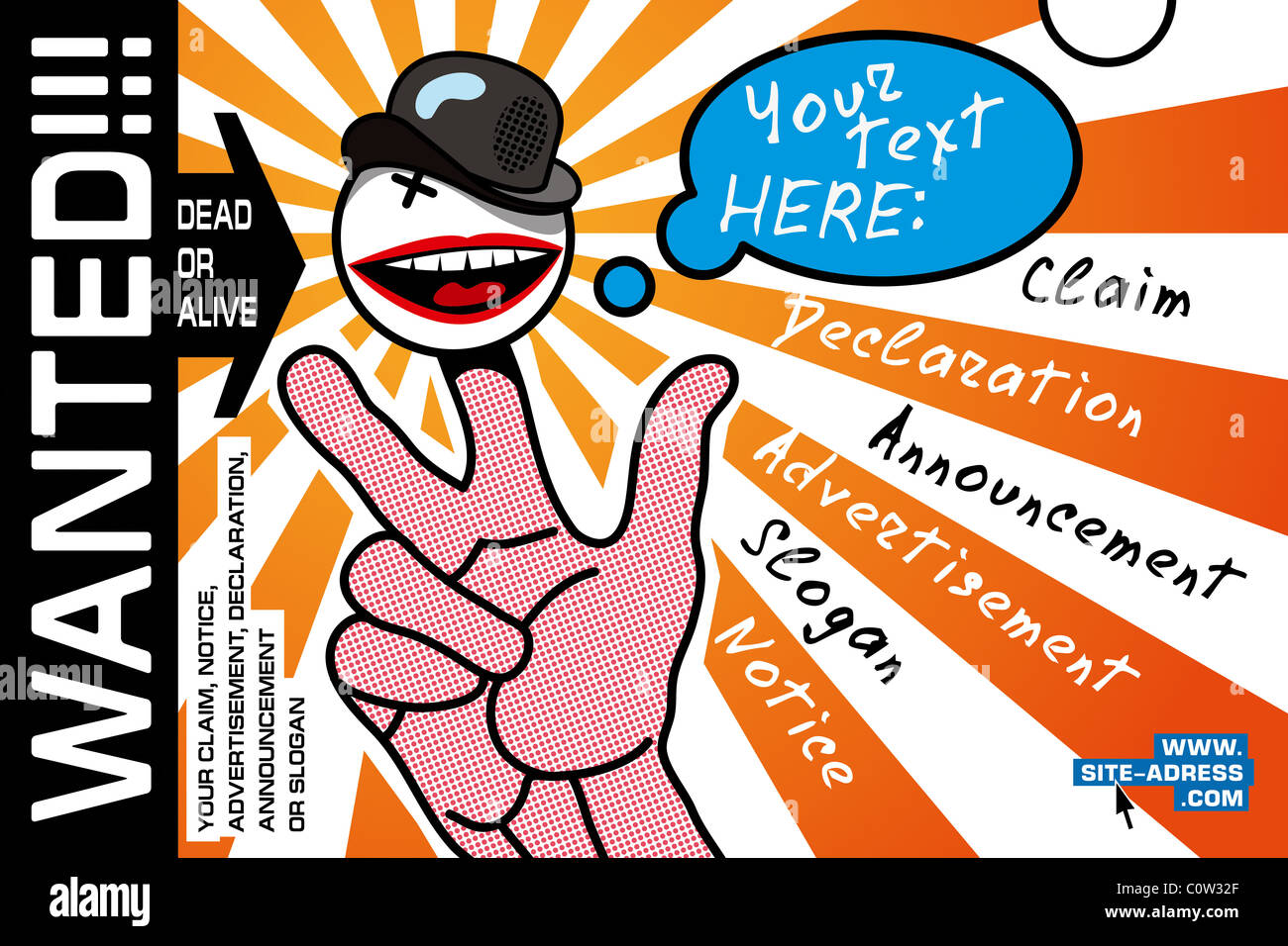 Wanted cartoon poster hi-res stock photography and images - Alamy