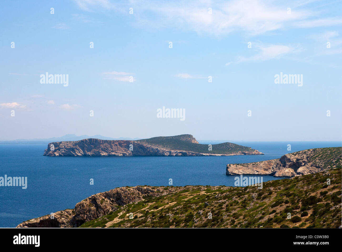 Rock in front of Cabrera island, Mallorca Majorca Balearic isles Spain ...