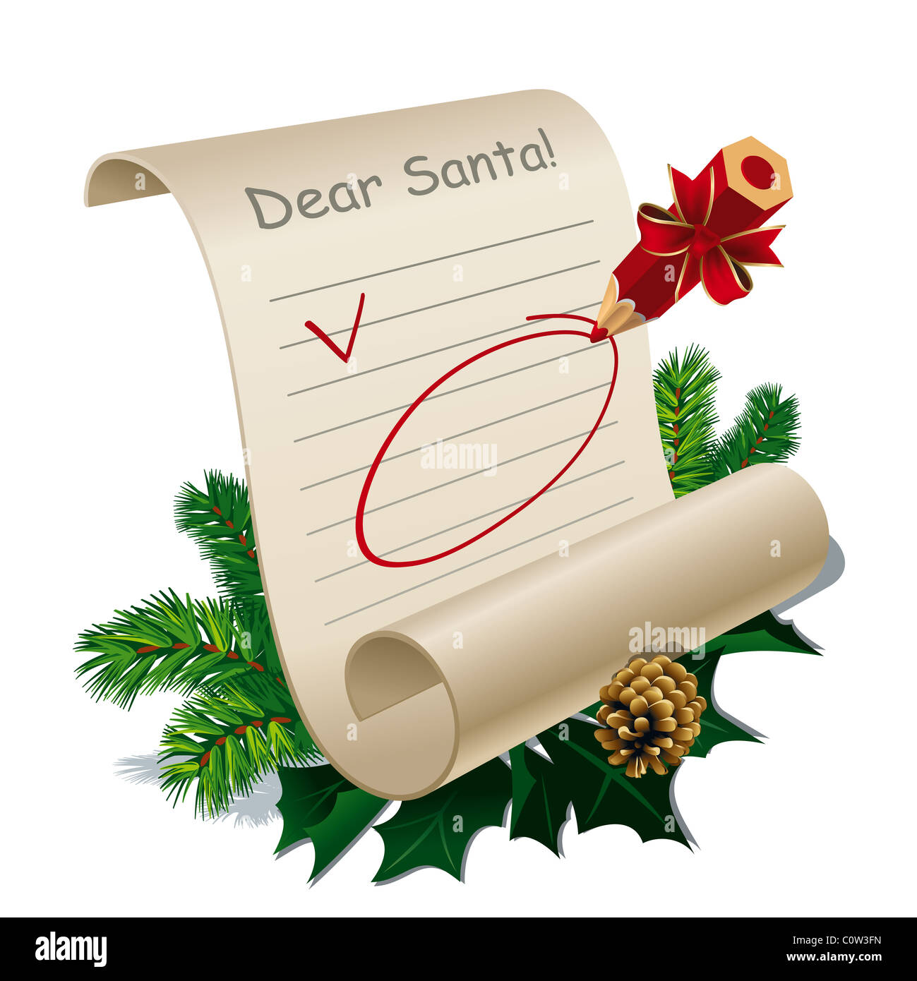 Santa claus paper scroll Cut Out Stock Images & Pictures - Alamy