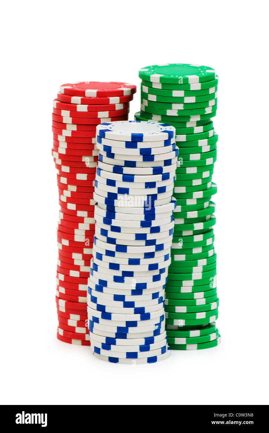 Stack of chips isolated on the white background Stock Photo - Alamy