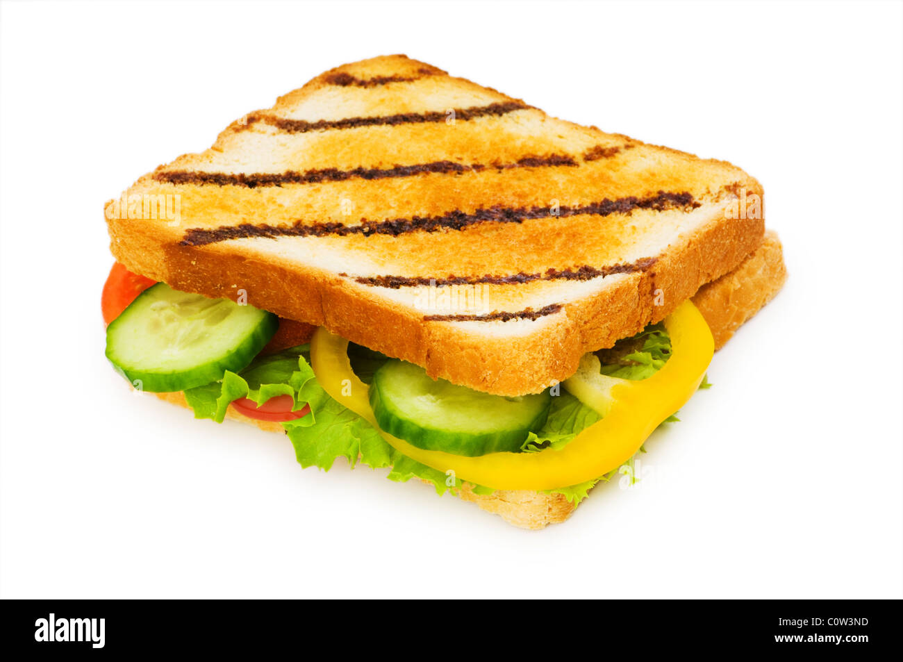 Toasted bread with filling isolated on the white Stock Photo - Alamy