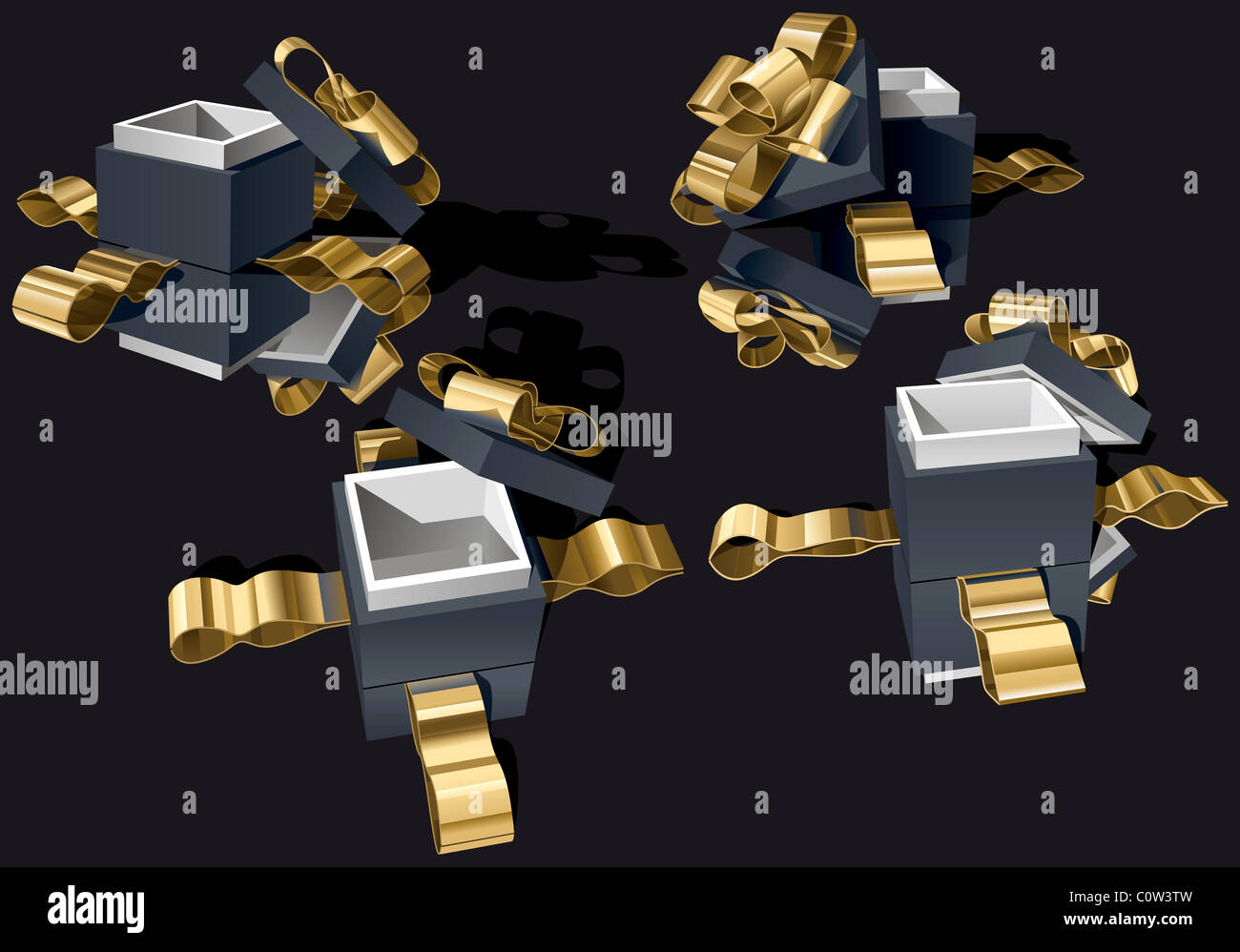 Set of Open Gift Boxes Stock Photo - Alamy