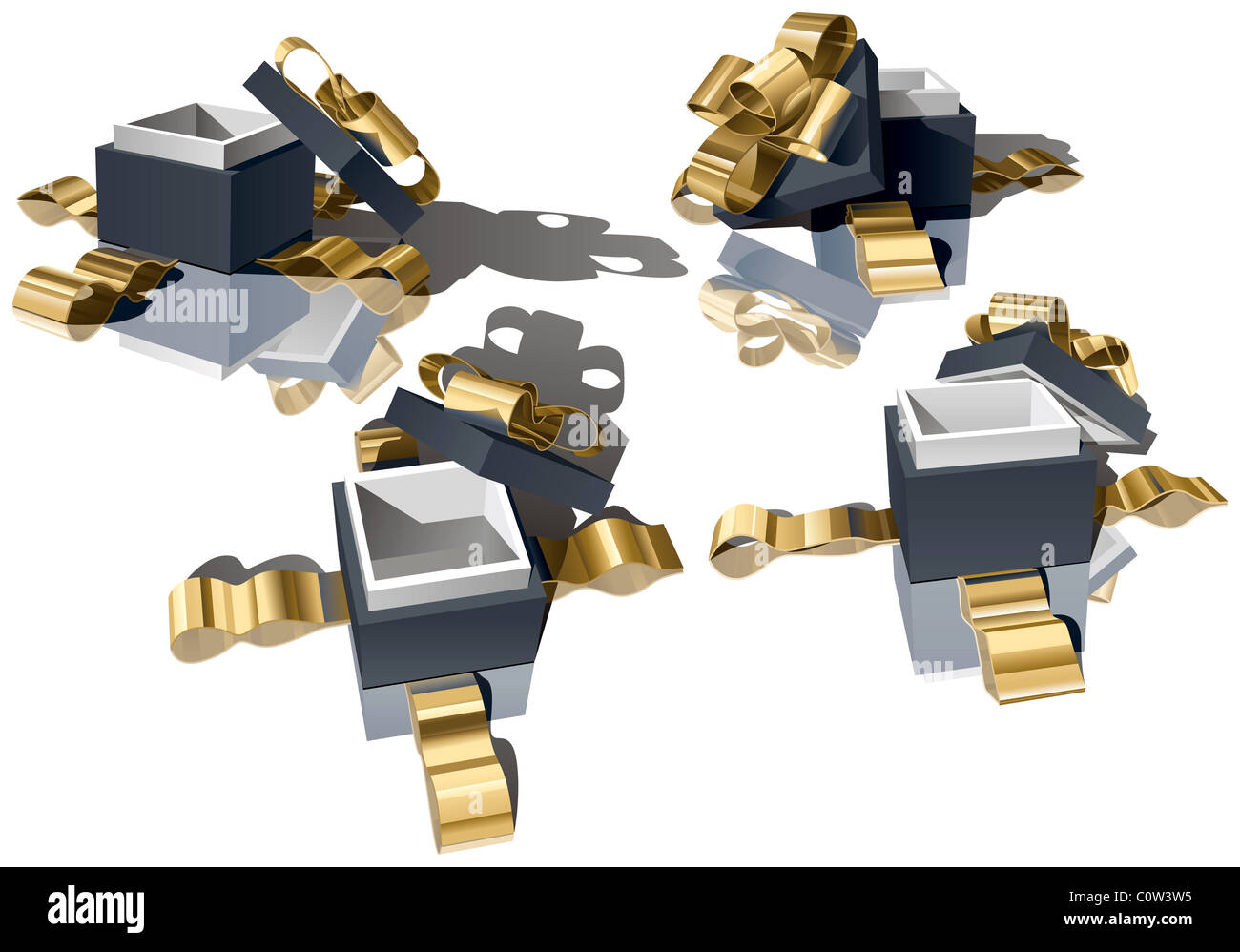 Set of Open Gift Boxes Stock Photo - Alamy