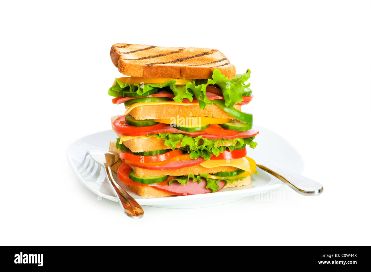 Giant sandwich isolated on the white background Stock Photo - Alamy